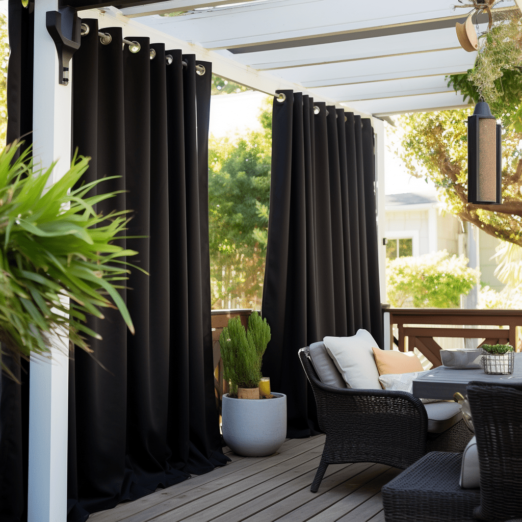 Black Outdoor Curtains Outdoor Blackout Curtain Curtains for Balcony Gazebo Porch Pergola 90 94