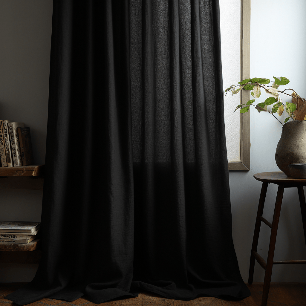 Black Linen Curtains - Custom Sizes & Blackout Level