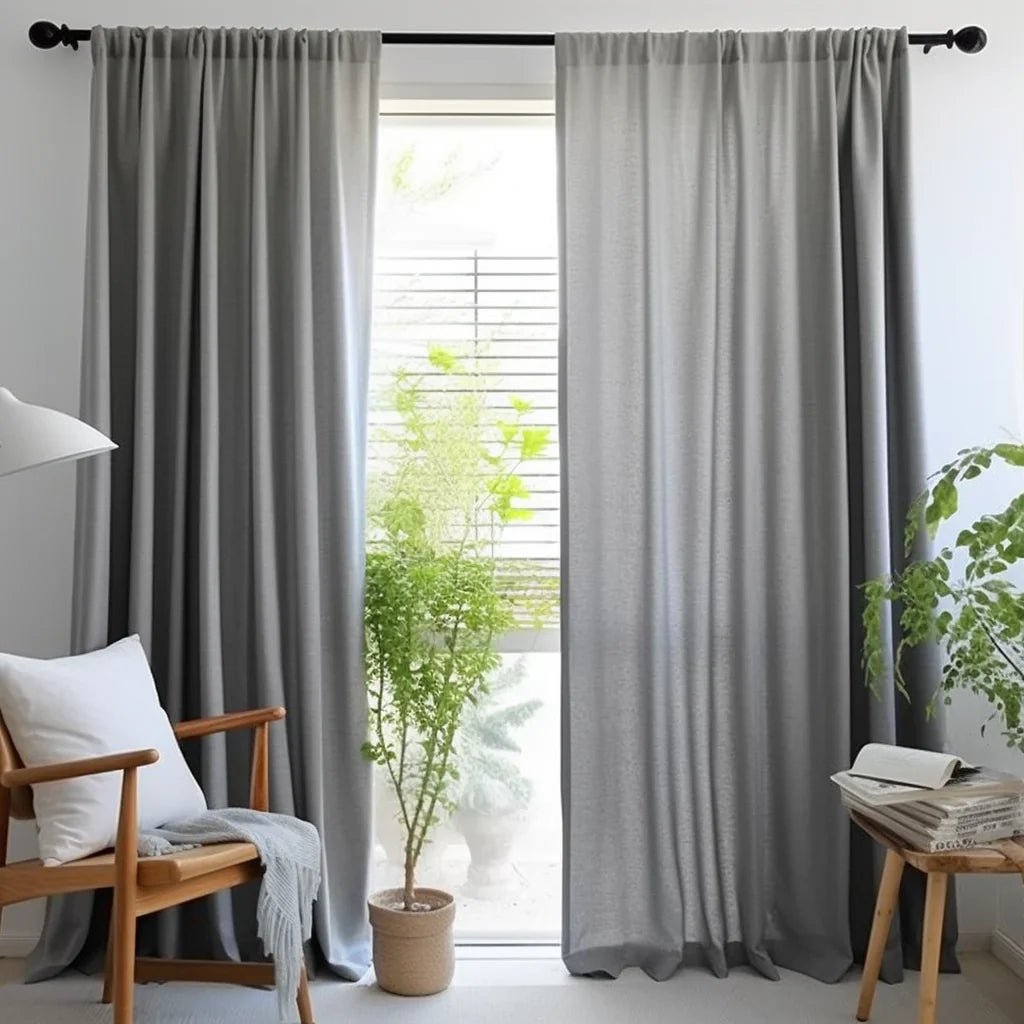 Grey Blackout Curtains - Custom Sizes & Blackout Levels: 80%, 100%