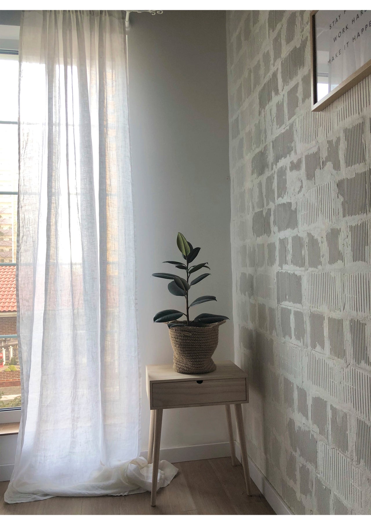 White Linen Sheer Curtains for S-Fold Track - Unlined Sheer Curtains ...