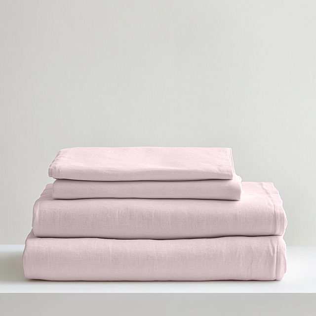 Dusty Pink Linen Sheet Sets - 100% Washed Linen - Custom Sizes - Twin ...