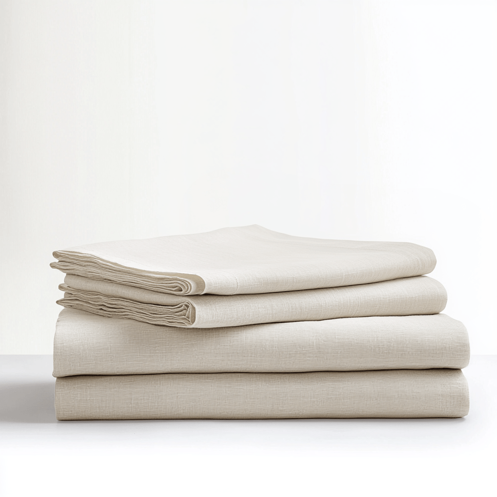 Heavy Weight Ecru Beige Linen Sheet Sets - 100% Washed Linen - Twin ...
