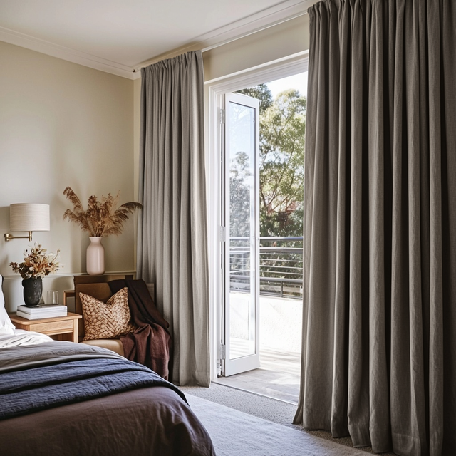 Natural Linen Thermal Curtains - 100% Blackout - Solar Reflective ...
