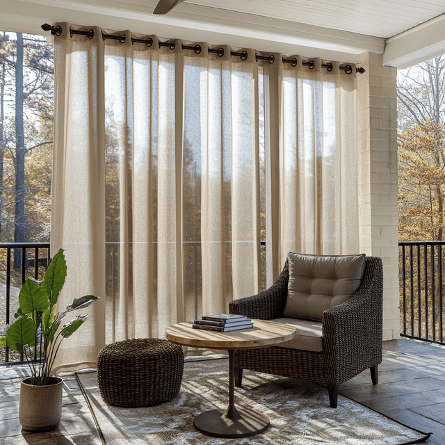 Sheer Outdoor Linen Curtains - Grommet Top, Velcro Tabs or Rod Pocket ...