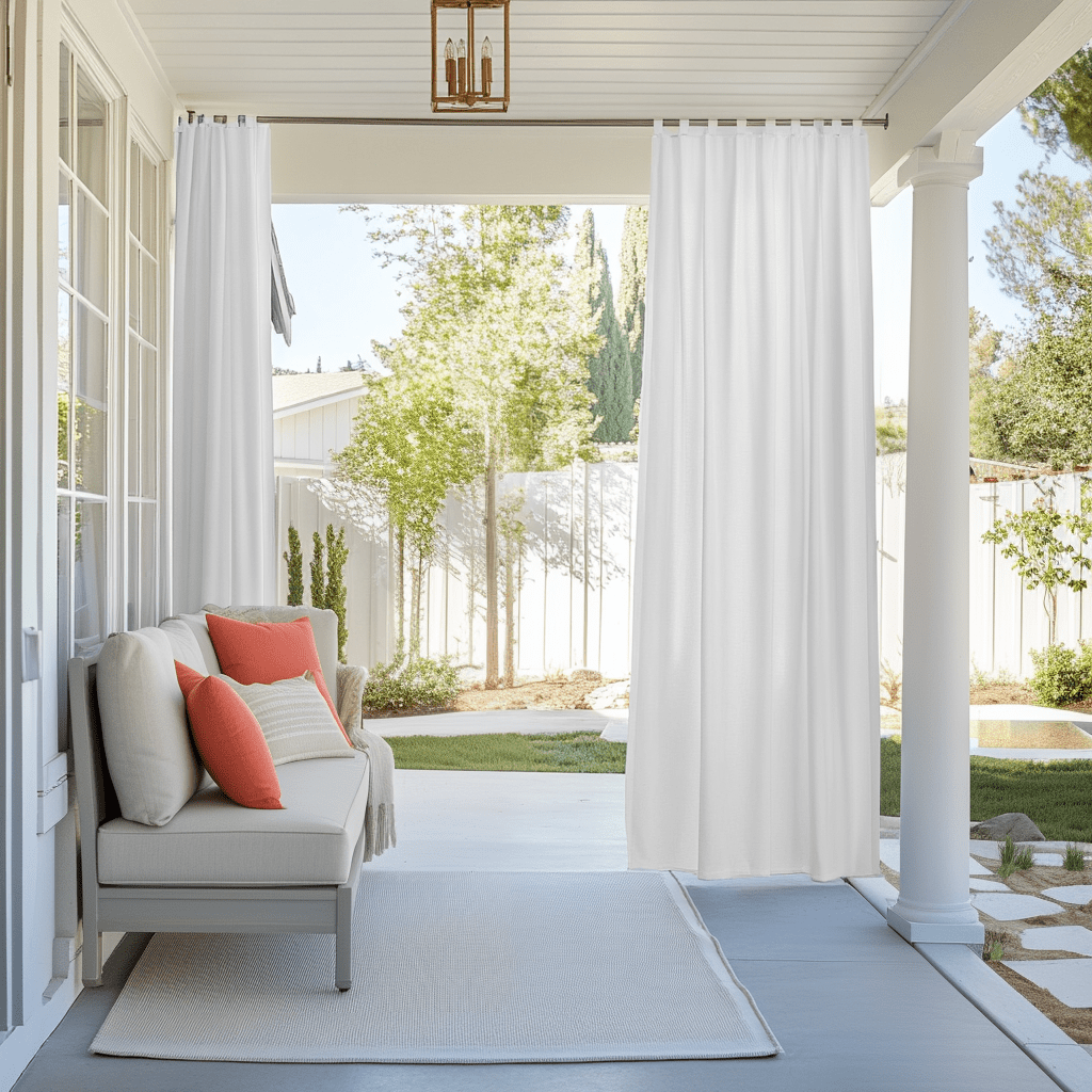Outdoor Curtains with Velcro Tabs for Porch – Waterproof & Windproof