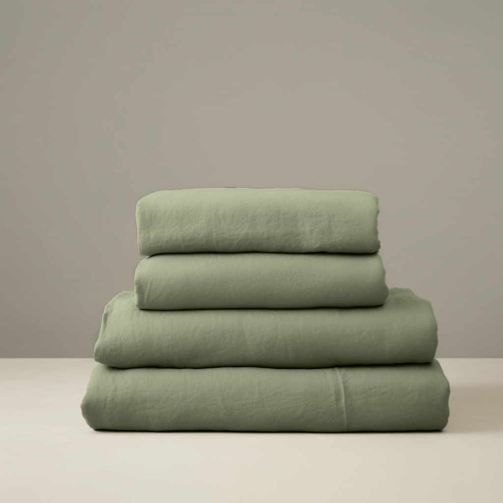 Sage Green Linen Sheet Sets - 100% Washed Linen - Custom Sizes - Twin ...