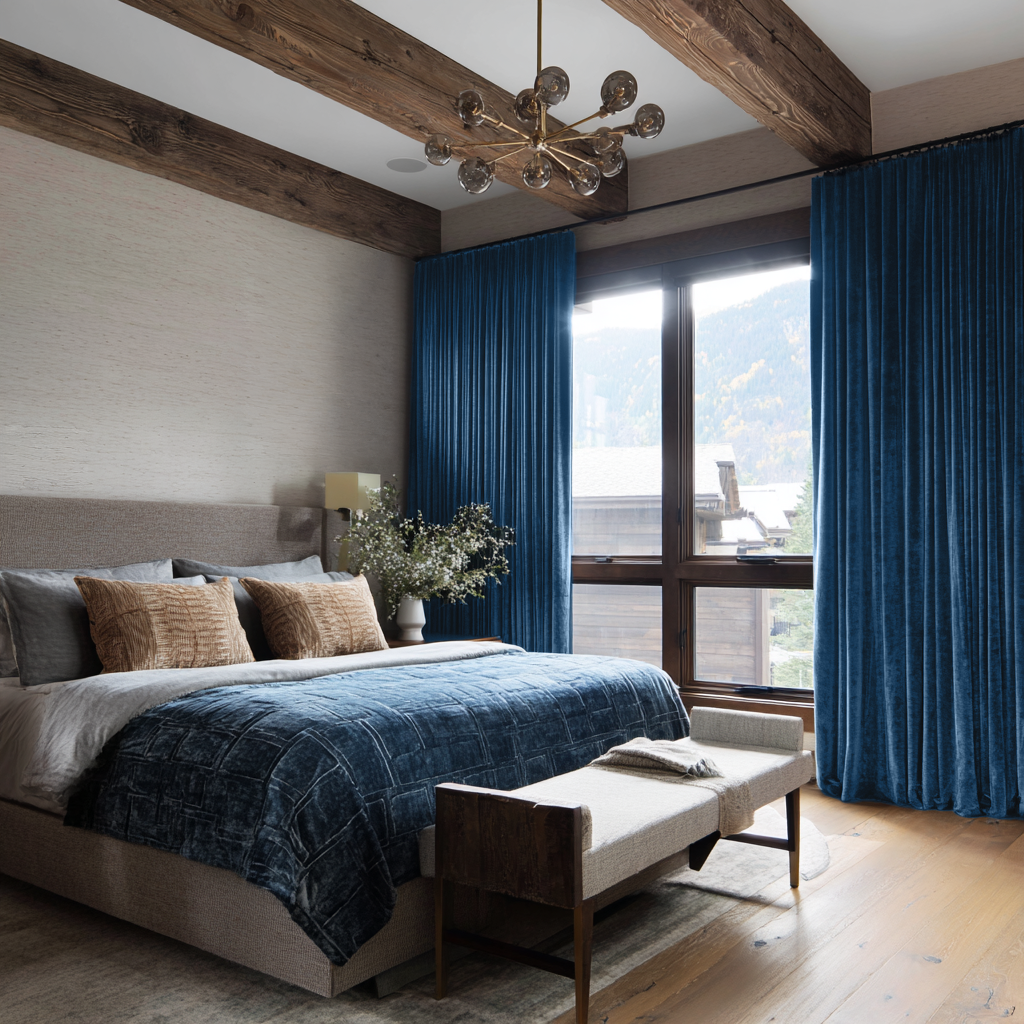 Steel Blue Velvet Soundproof Curtains – Acoustic, Sound Blocking ...