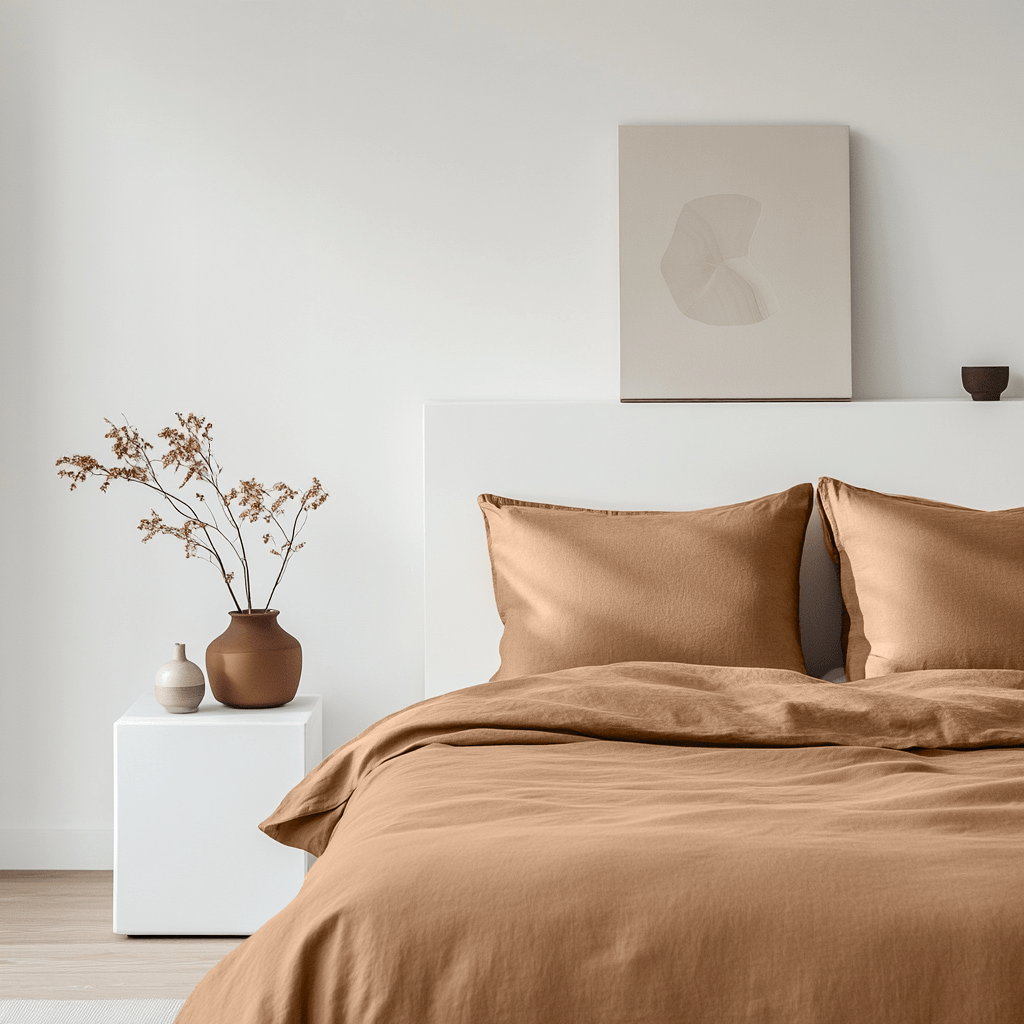 Tawny Light Brown Linen Duvet Cover Set - 100% European Washed Linen ...