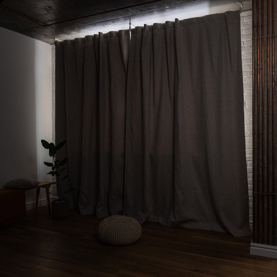 Linen Back Tab Curtains for Bedroom - Blackout Lining - Custom Sizes ...