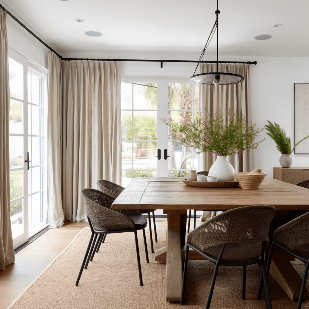 Euro Pleat Linen Curtains - Blackout Lining for Dining Room- Heading ...