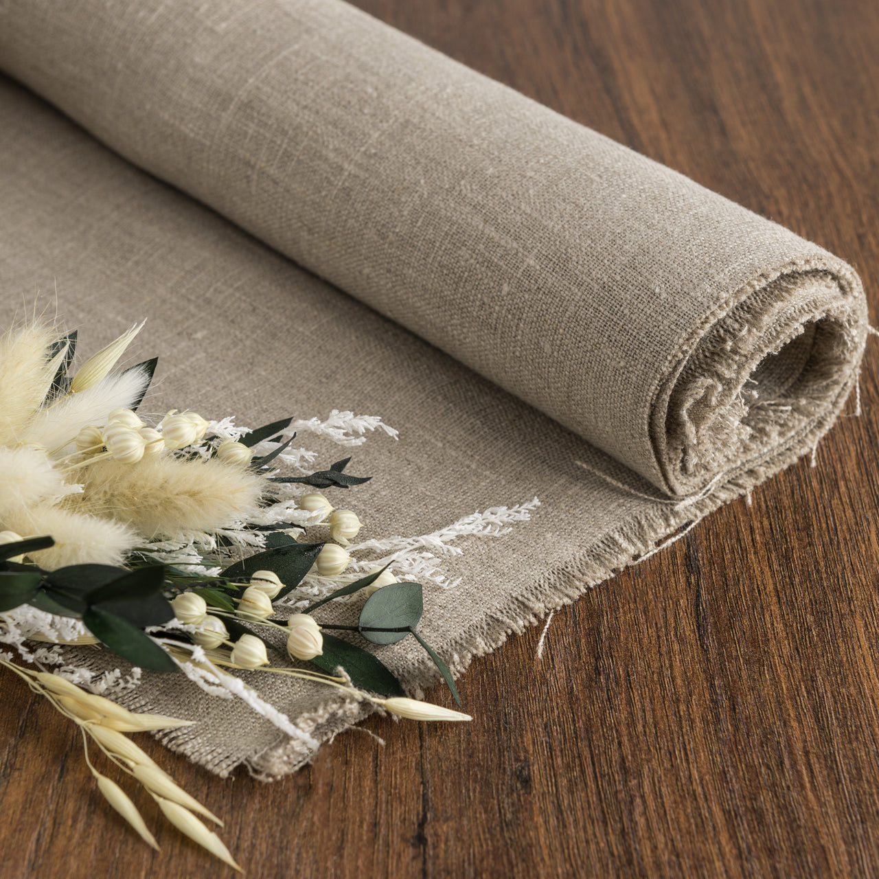 Natural Linen Fabric by the Yard - 100% French Natural - Width 52”- 10