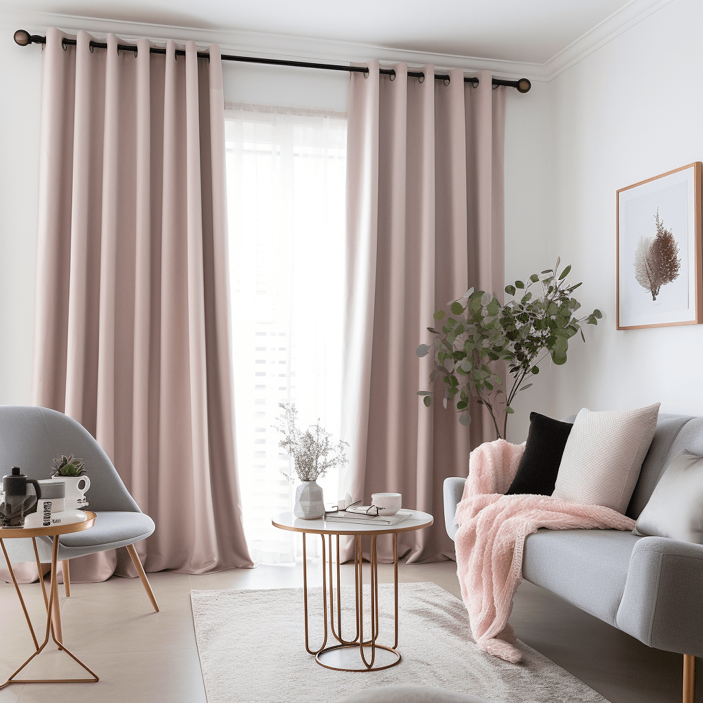 Dusty Pink Linen Grommet Curtains - Blackout Lining - Custom Sizes 63 ...