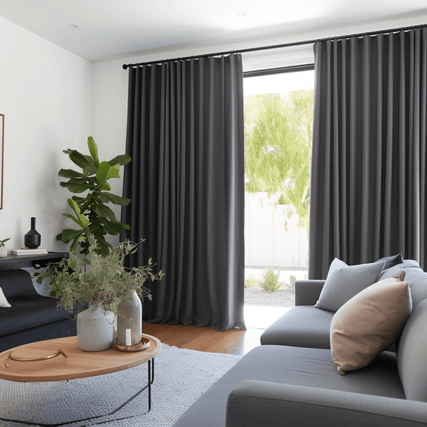 Gray blackout curtains store