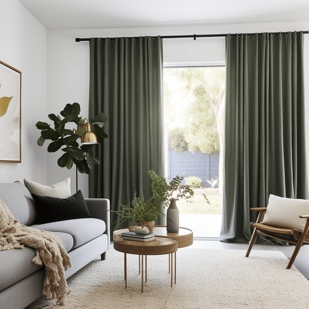 Sage Green S-Fold Linen Curtains - Cotton or Blackout Lining - Suitable ...