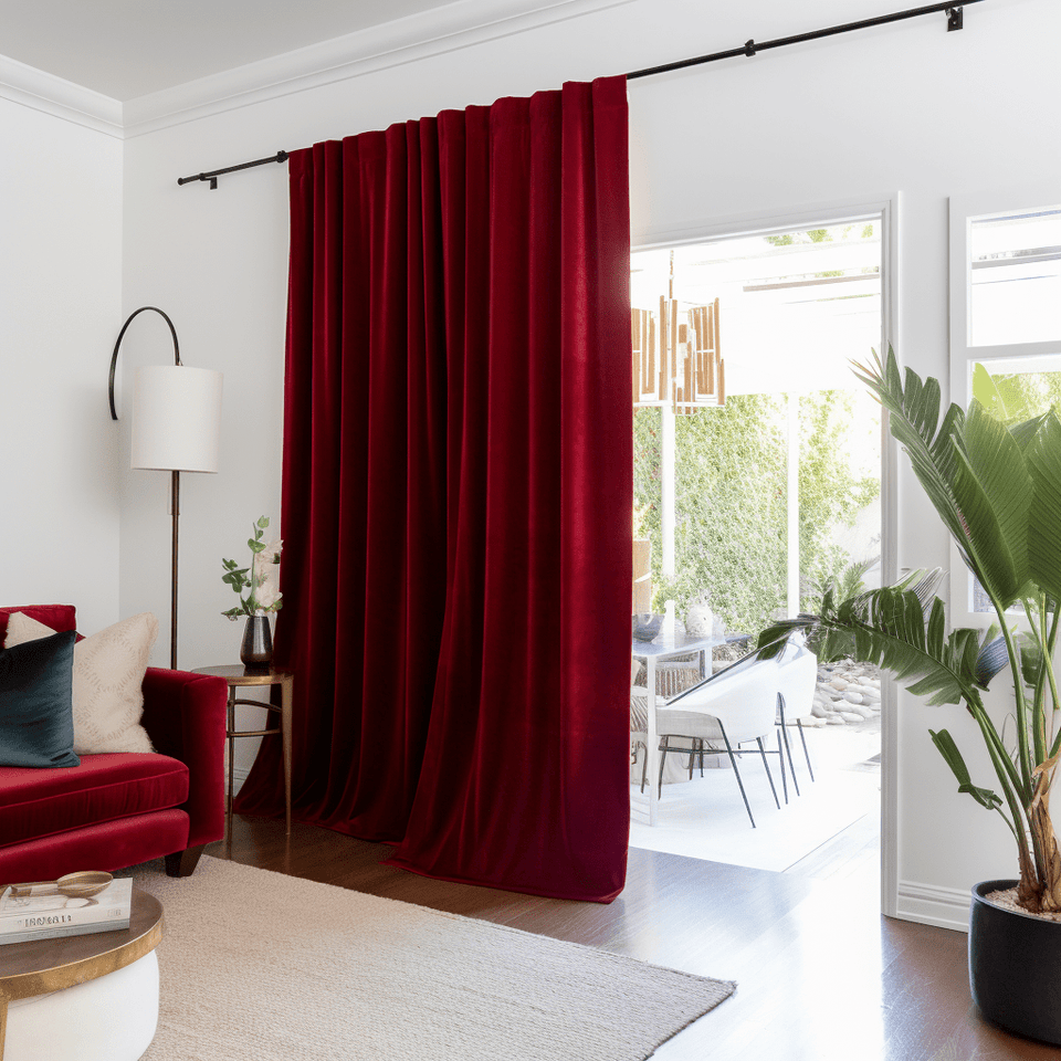 Sliding Patio Door Velvet Blackout Curtains - Back Tab - Custom Sizes ...