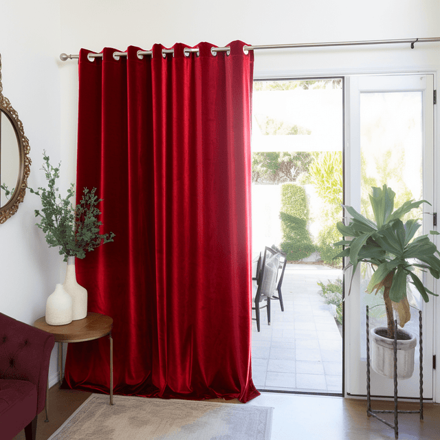 Sliding Patio Door Velvet Blackout Grommet Curtain Panel - Custom Widt