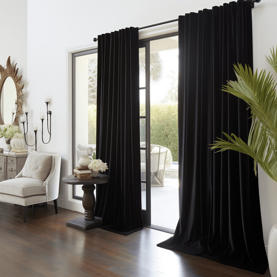 Sliding Patio Door Velvet Curtains - Back Tabs - Custom Sizes: 63"; 84 ...