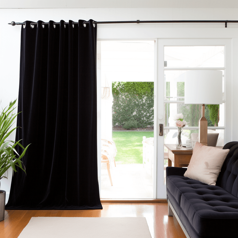 Sliding Patio Door Velvet Grommet Curtains - Custom Sizes: 63"; 84"; 90 ...