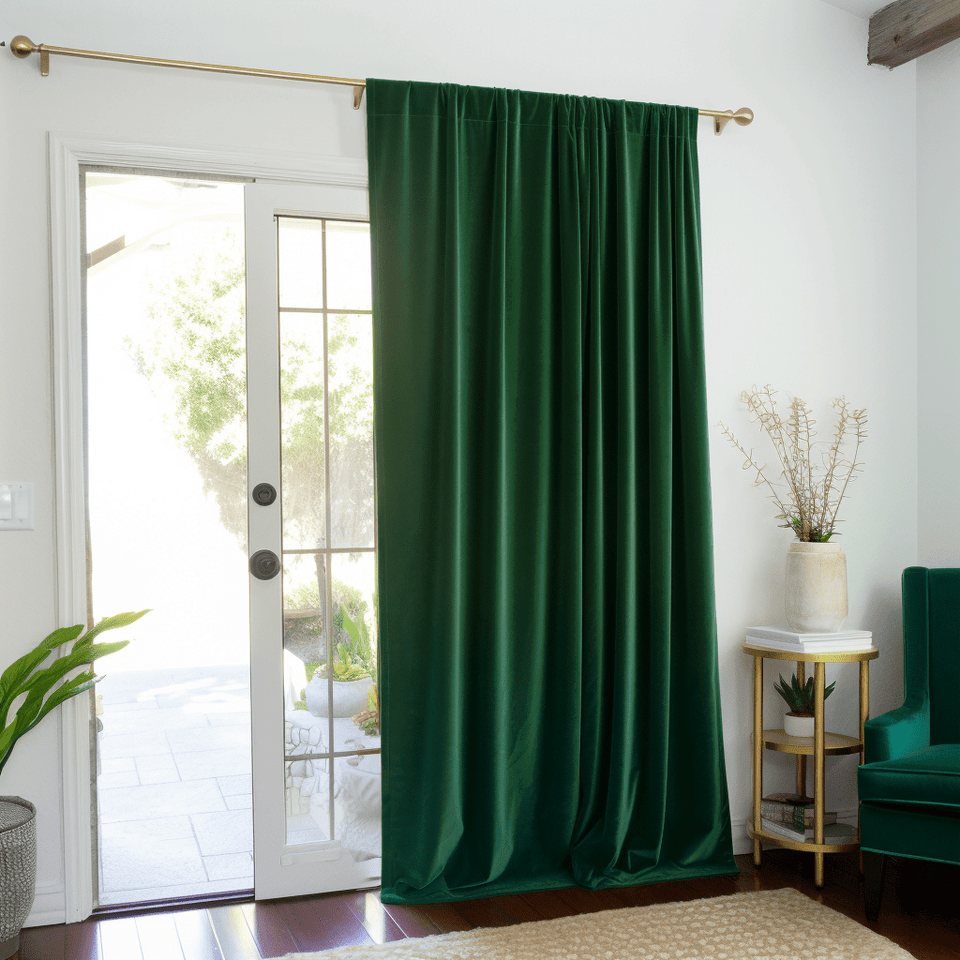 Sliding Patio Door Velvet Rod Pocket Curtains - Custom Sizes: 63"; 84 ...