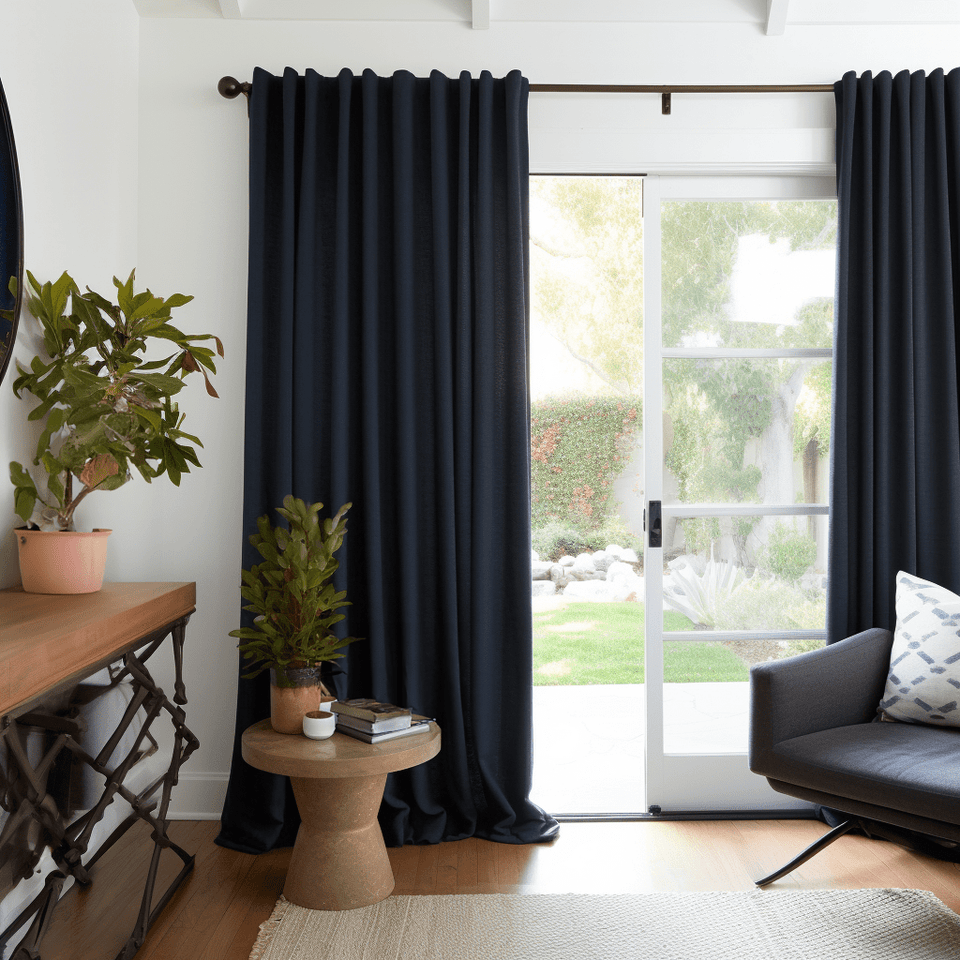 Sliding Patio Door Linen Curtains - Back Tabs - Unlined or With Lining ...