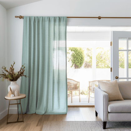 Sliding Patio Door Linen Curtains Rod Pocket - Unlined or With Lining ...