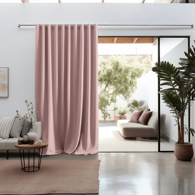 Thermal S-fold Patio Sliding Glass Door Linen Curtain - 100% Blackout ...