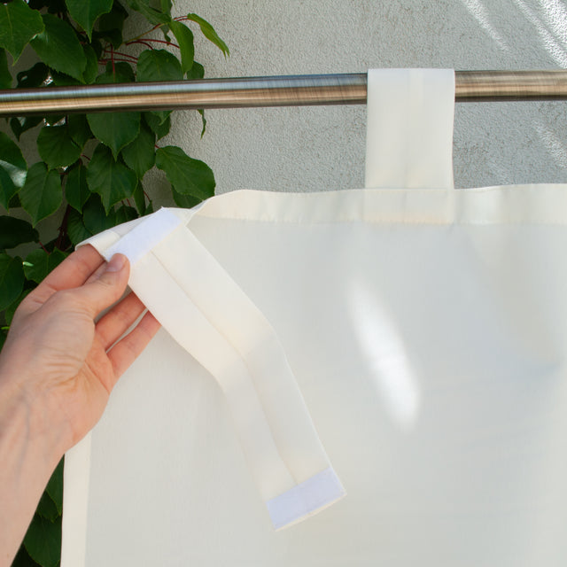 Outdoor Curtain With Velcro Tabs - Hook-and Loop Tabs - Easy-to-install