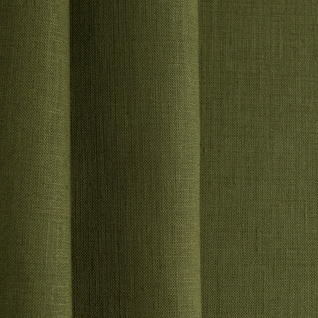 Moss Green Linen Fabric by the Yard - 100% French Natural - Width 52”-