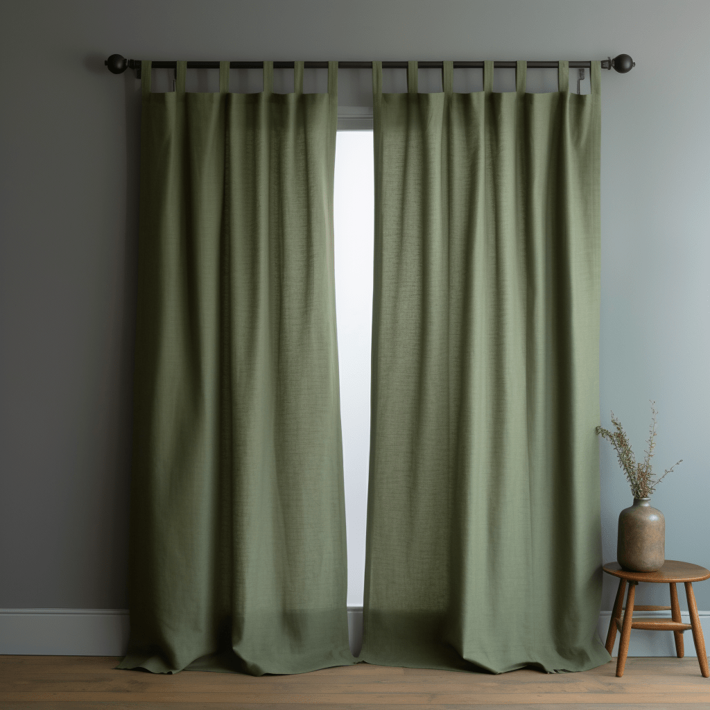 Sage Green Tab Top Curtain Panel - Custom Sizes: 63"; 84"; 90"; 95"; 96 ...