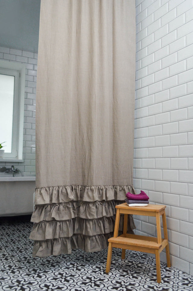 Custom & Ready-Made Linen Shower Curtains