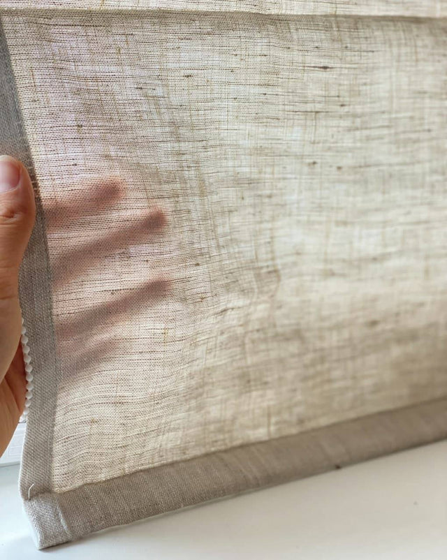 Custom Linen Roman Shades - Unlined or with Cotton, Blackout or Therma