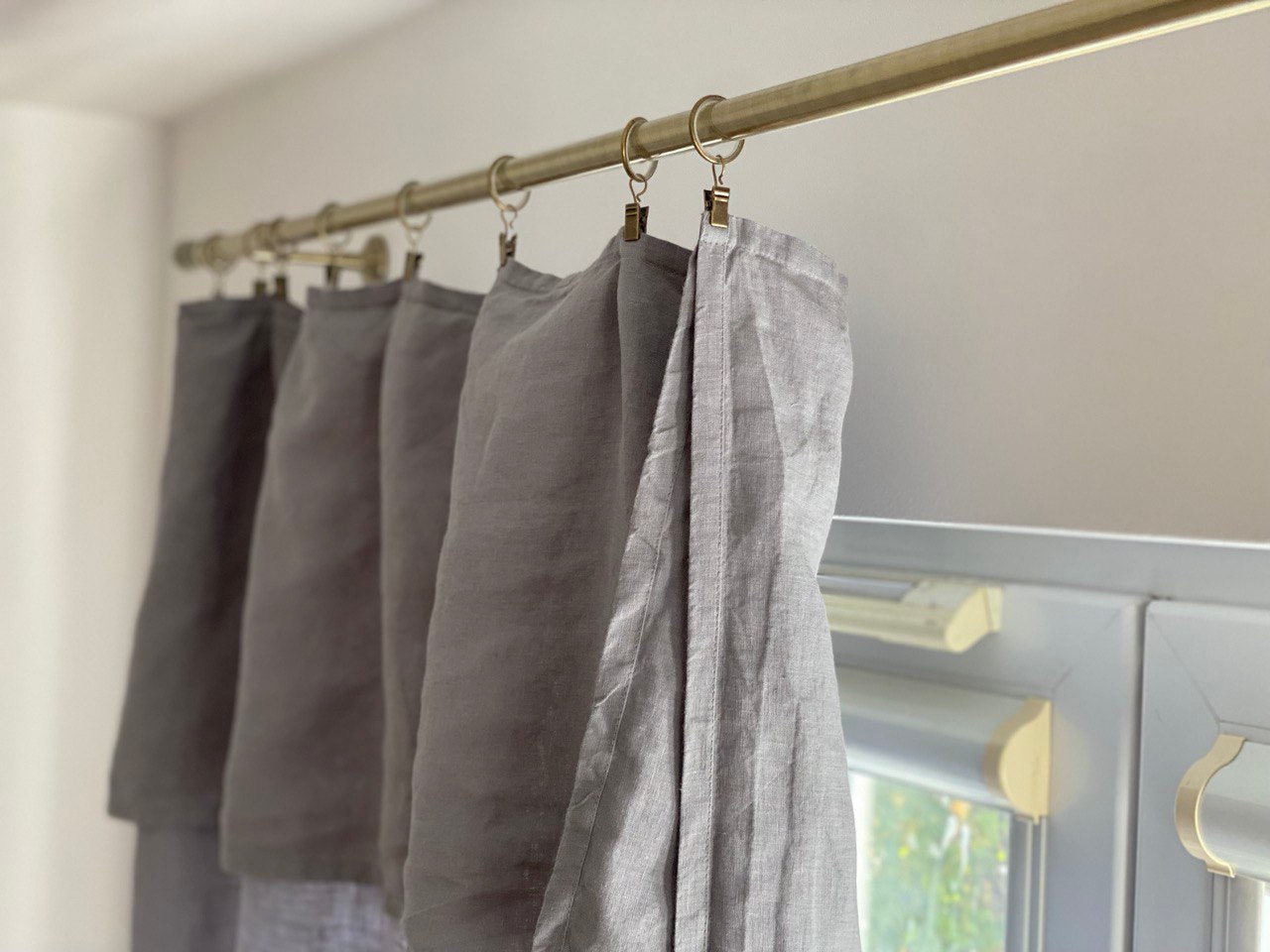 Linen Curtains for Rings and Clips - 49'' Width, Custom Sizes: 63"; 84 ...